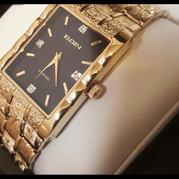 Elgin | Accessories | Brand New With Box Mens Elgin Gold Plated Watch ...